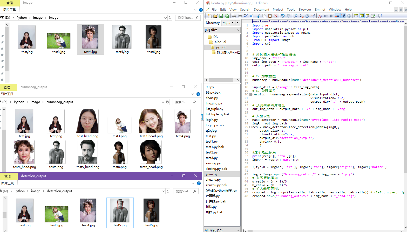 【py小实验】PaddleHub一键抠图并人脸识别裁剪_paddledetection裁剪检测的图片图片-CSDN博客