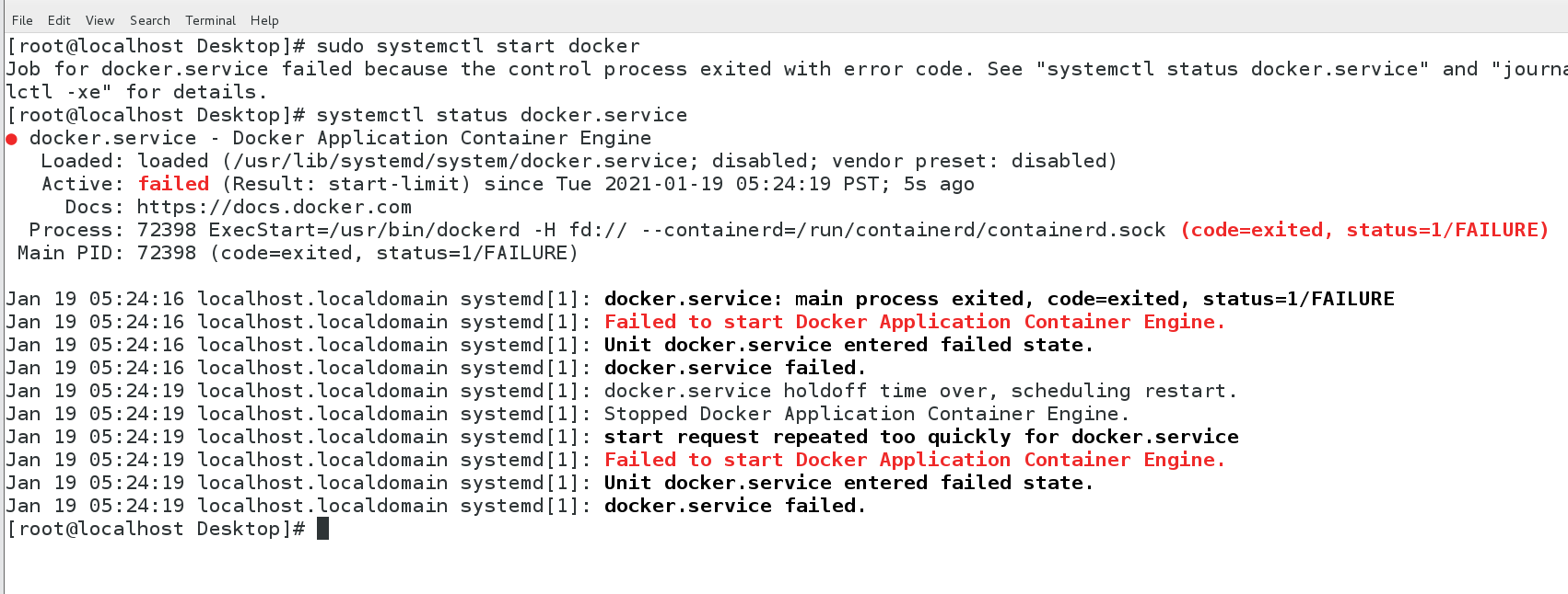 Centos7安装Docker后无法启动:Failed to program NAT chain: INVALID_ZONE: docker_error creating default ...