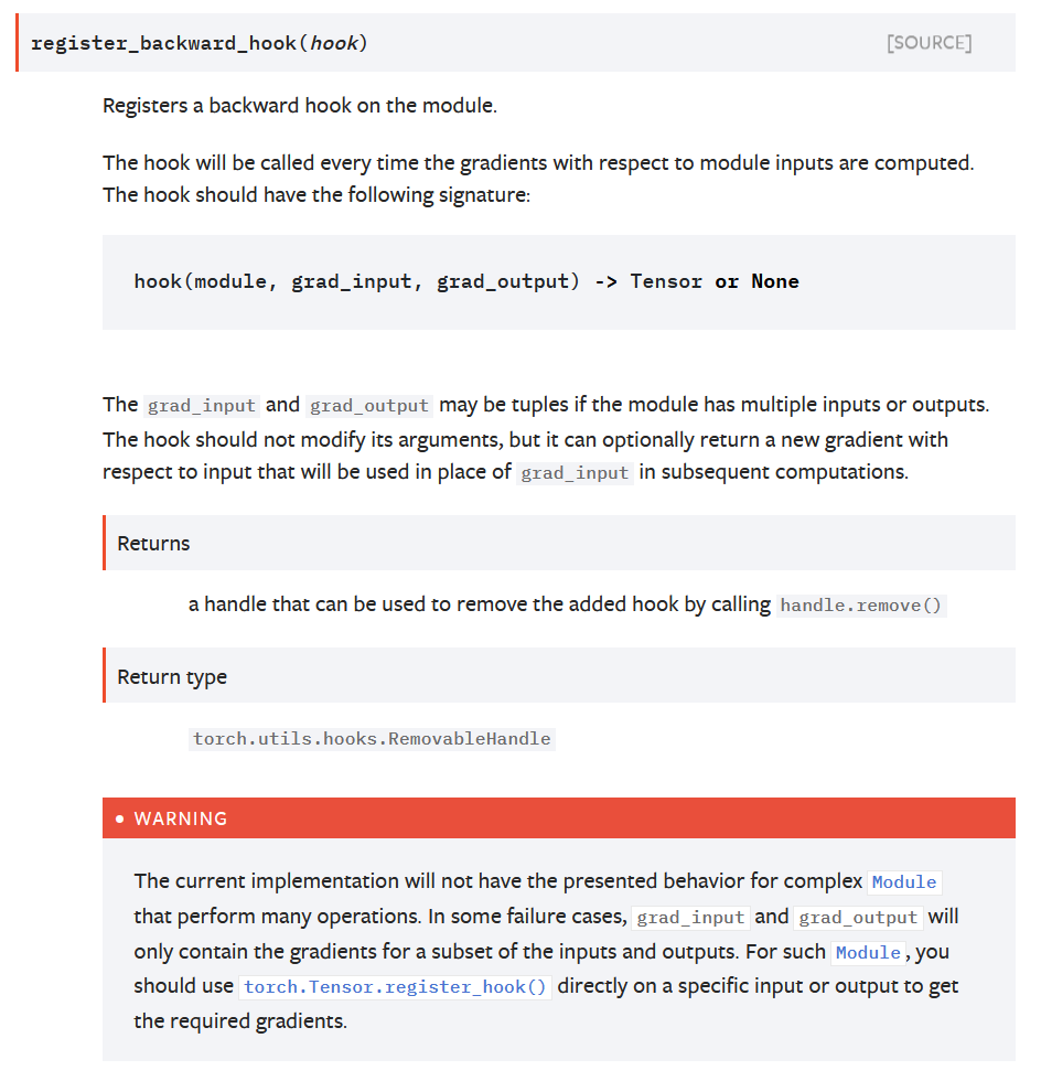 register_backward_hook(hook)、register_forward_hook(hook)、register_forward_pre_hook(hook)方法学习笔记 ...