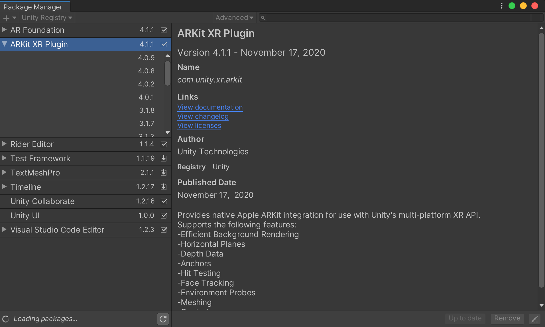 Unity ARFoundation+ARKitXRPlugin实现简单AR_arkit xr plugin-CSDN博客