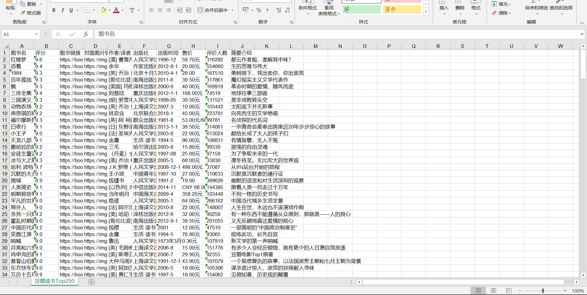 爬取豆瓣读书Top250，导入sqlist数据库（或excel表格）中_如何将爬取的的存入sqlist-CSDN博客