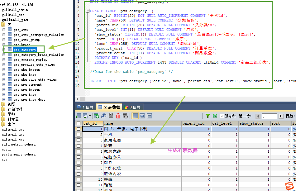 谷粒商城基础篇------商品服务 - 三级分类（gulimall-product：pms_category表）_谷粒上传 三级分类的设计表-CSDN博客