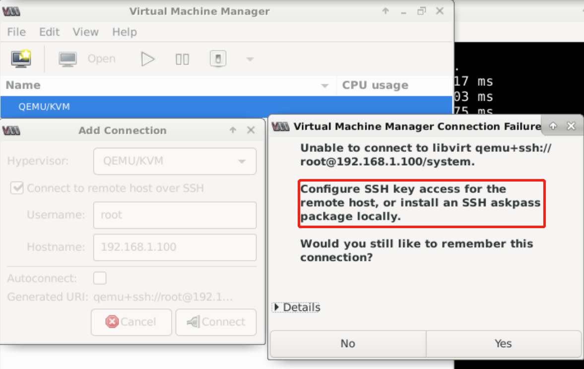 Virt Manager 采用ssh Key连接远程kvm主机并管理虚拟机 Ssh Virt Manager Csdn博客