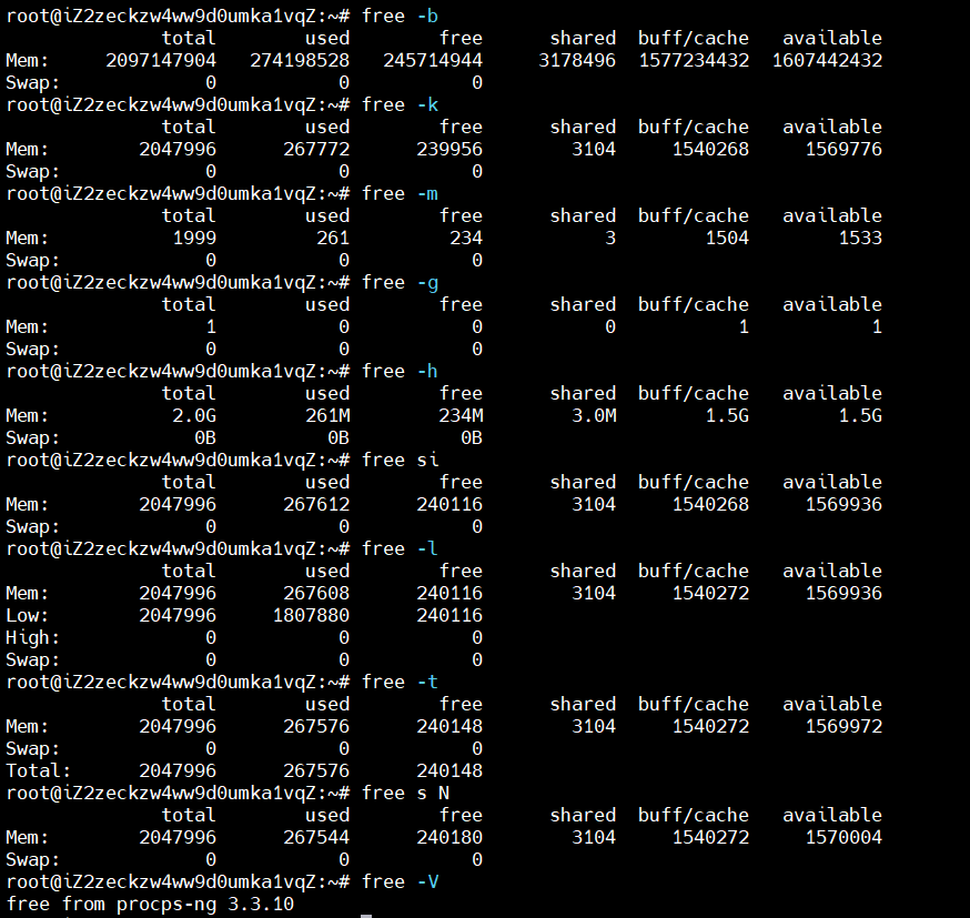 shell：free（显示内存状态）_shell free-CSDN博客