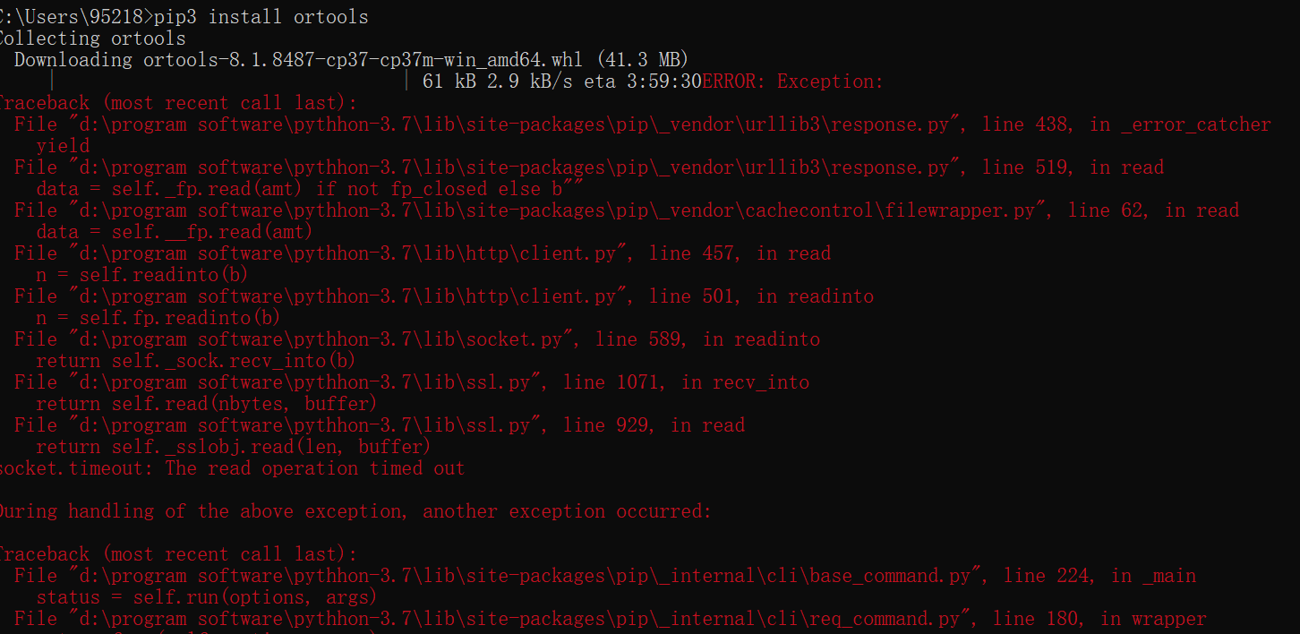 Python中使用pip安装第三方库报错解决方法pip Install Ortools报错 Csdn博客 