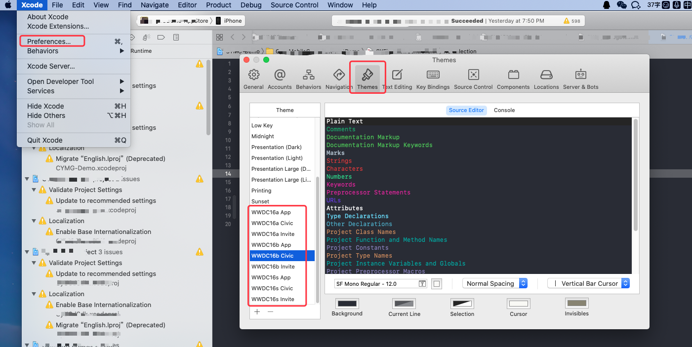 Xcode —— 主题设置_xcode更换主题-CSDN博客