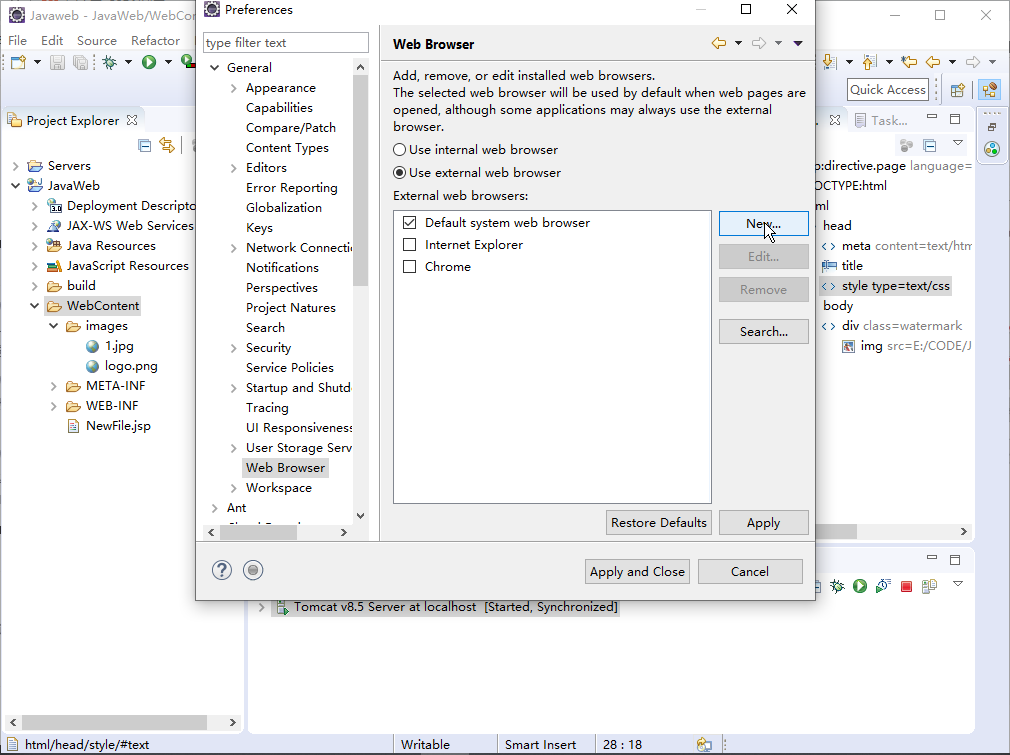Eclipse使用外部或内部浏览器的方法-CSDN博客