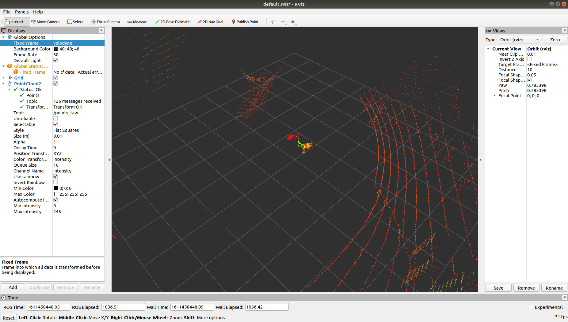记录如何用rviz查看ros节点发布的消息_for frame [velodyne]: fixed frame [map] does not e-CSDN博客