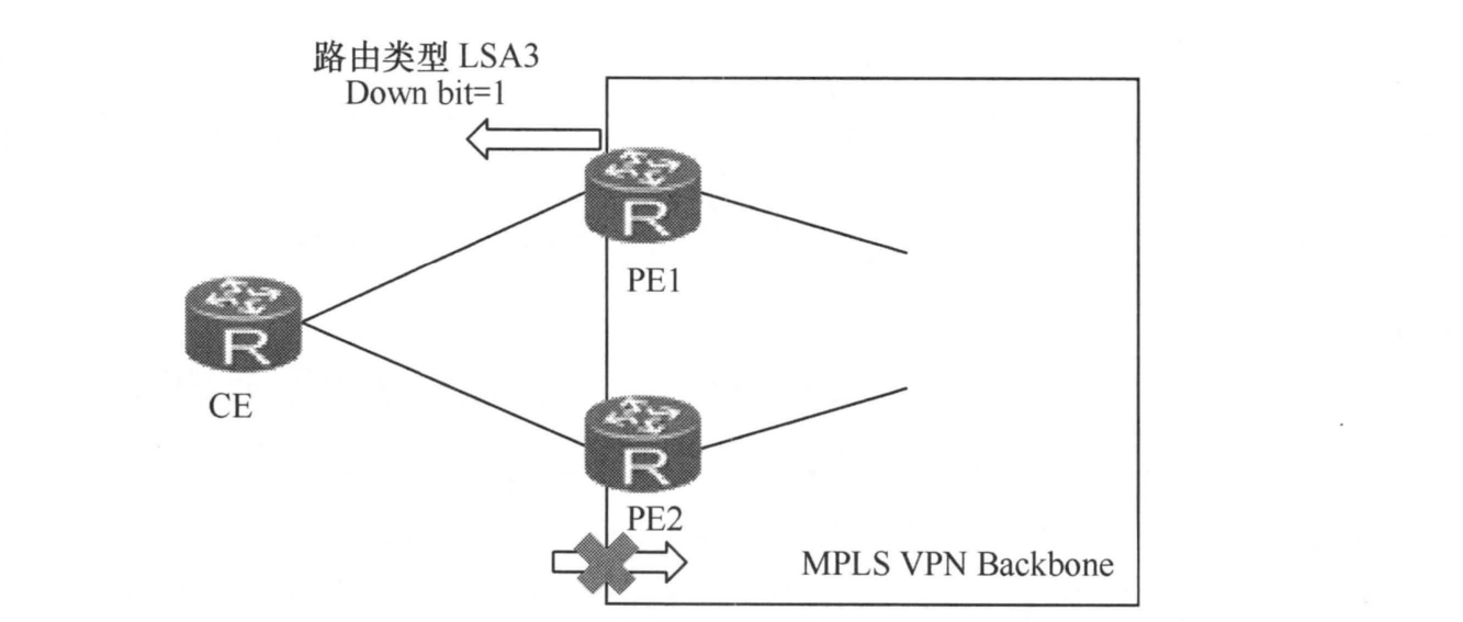 MPLS virtual private network PE-CE之间的路由协议（OSPF）_ospf dn比特位-CSDN博客