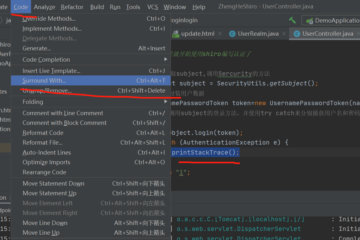 idea 使用try/catch 快捷方法（Surround With）（亲测有效）_idea surround with-CSDN博客