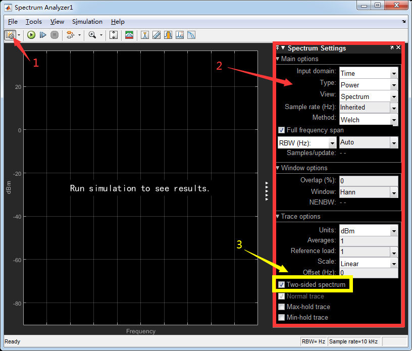 MATLAB & Simulink中频谱分析仪Spectrum Analyzer设置（如频谱负半轴）_simulink频谱分析仪怎么用-CSDN博客
