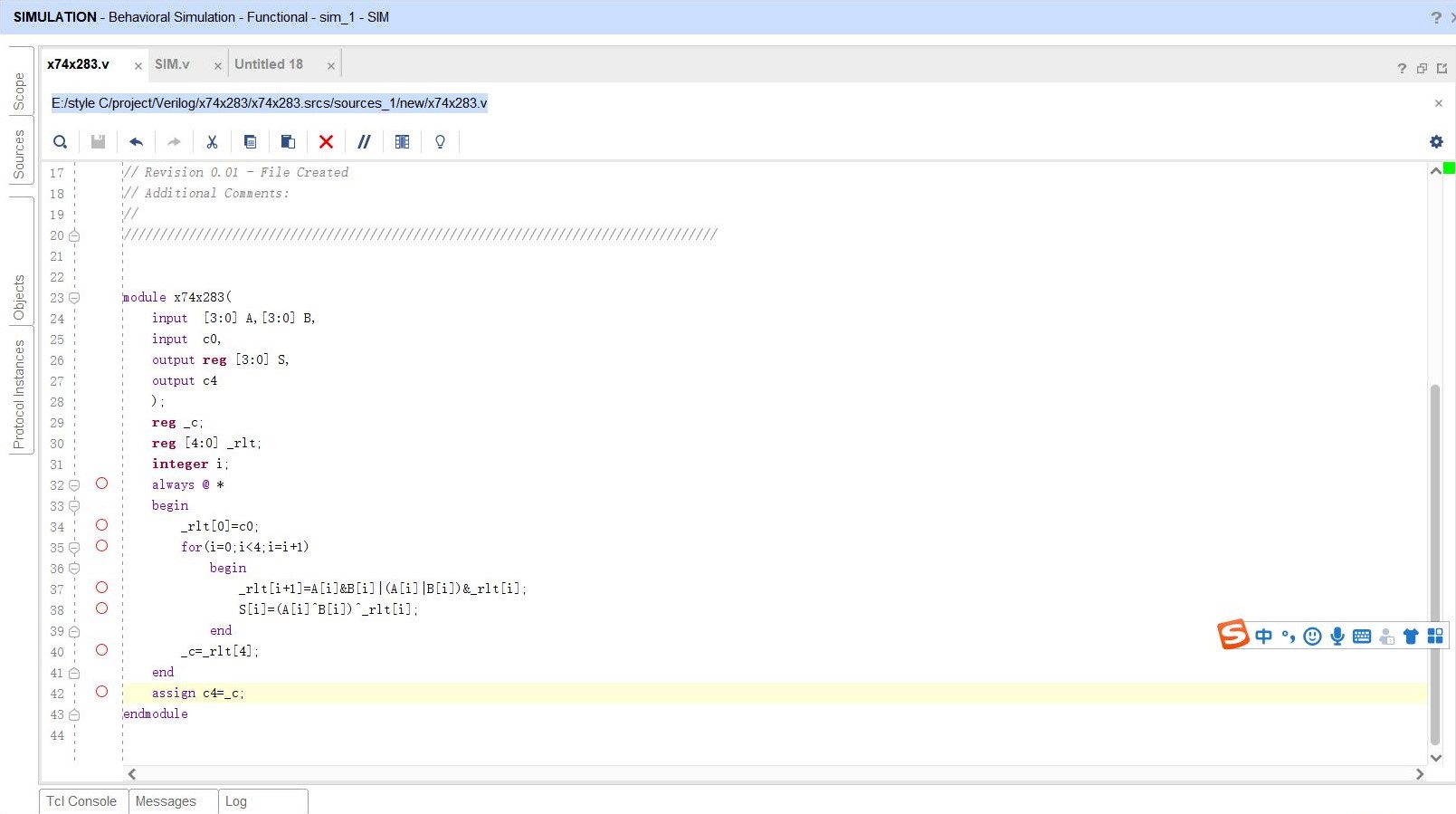 Verilog HDL的简单应用之74ls283功能的实现_如何验证74ls283的功能-CSDN博客