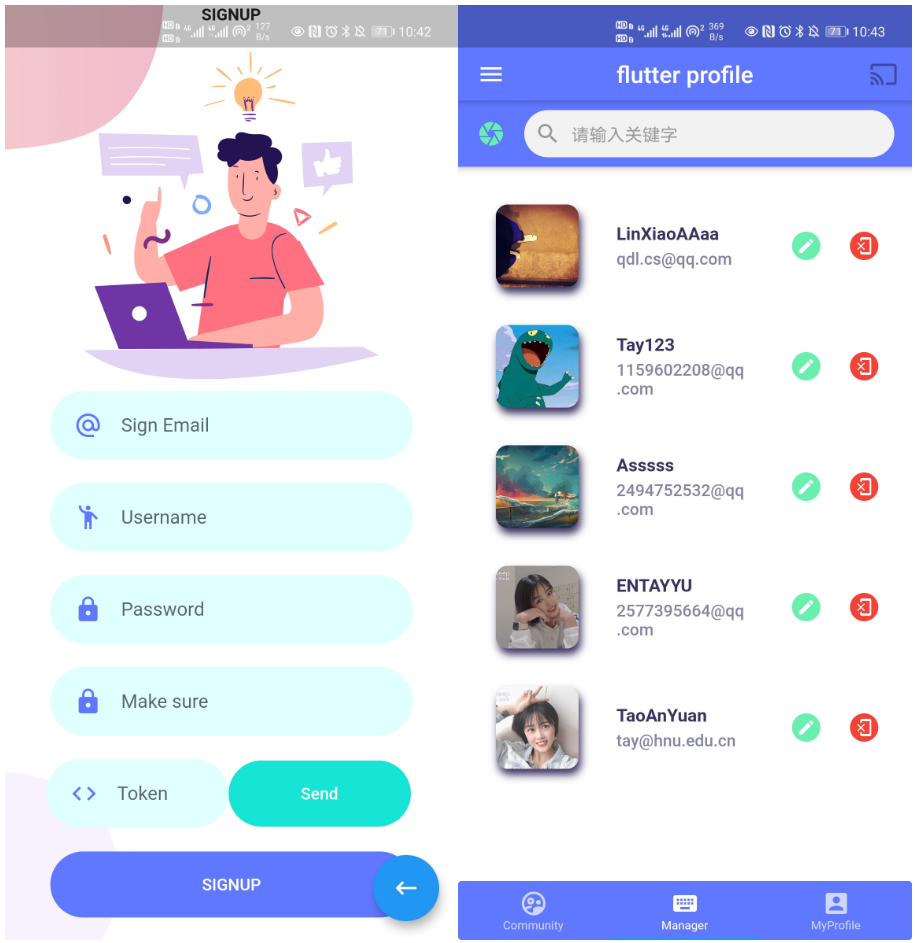 编程新务实验四 / 使用SpringBoot + Flutter实现一个具有登录，注册，邮箱验证，增删改查页面，社区功能，个人中心功能的APP ...