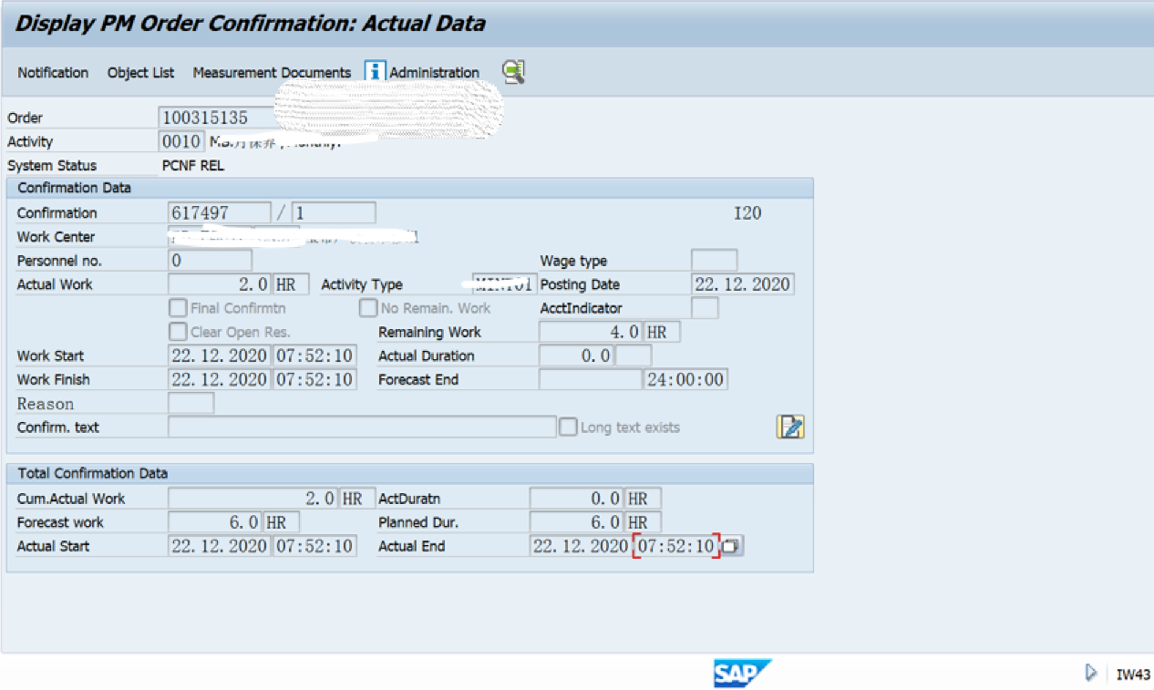SAP PM入门系列32 - S_ALR_87013432 Display Confirmations_sap iw43-CSDN博客