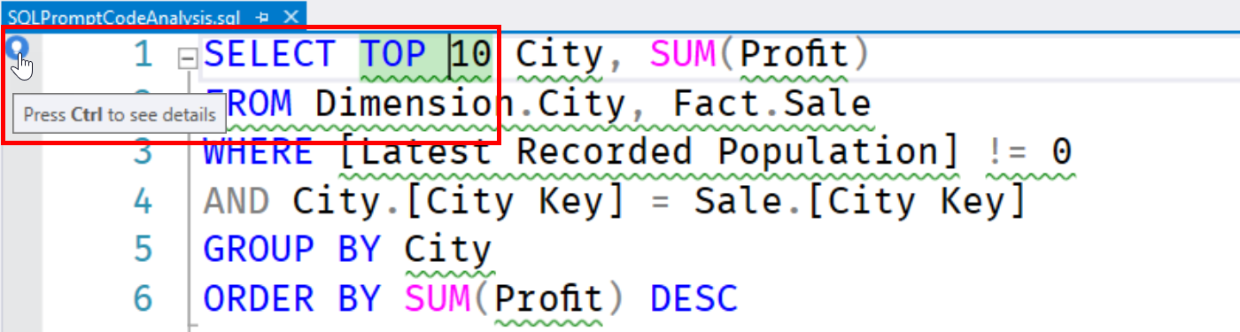SQL Prompt教程：使用SQL提示代码分析避免T-SQL技术债务_prompt sql_RoffeyYang的博客-CSDN博客