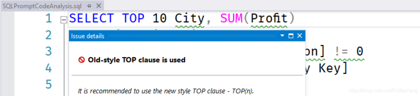 Sql Prompt教程:使用sql提示代码分析避免t Sql技术债务prompt Sqlroffeyyang的博客 Csdn博客
