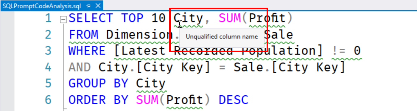 SQL Prompt教程：使用SQL提示代码分析避免T-SQL技术债务_prompt sql_RoffeyYang的博客-CSDN博客