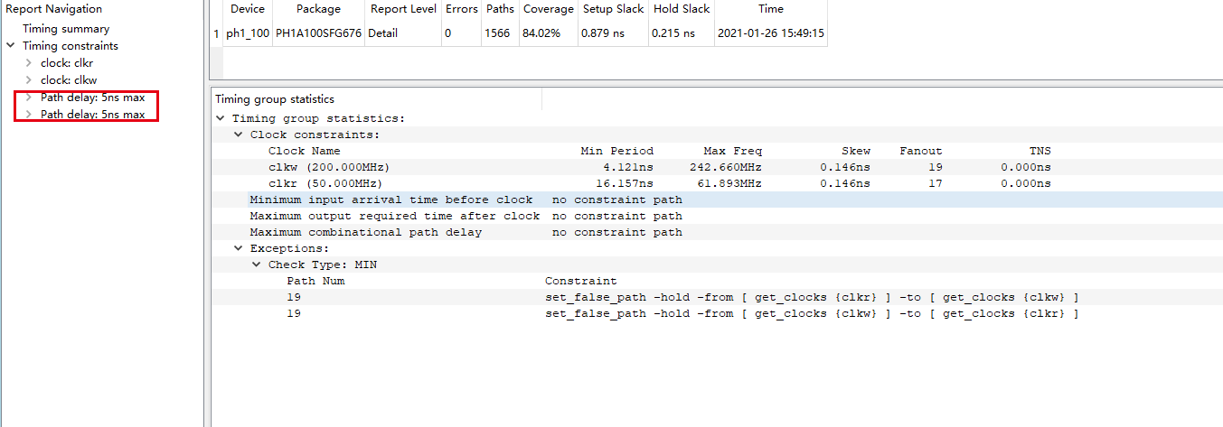 安路TD使用sdc约束出现:TMR-6524 WARNING/TMR-6513 WARNING_td warning: no sdc constraints found while ...