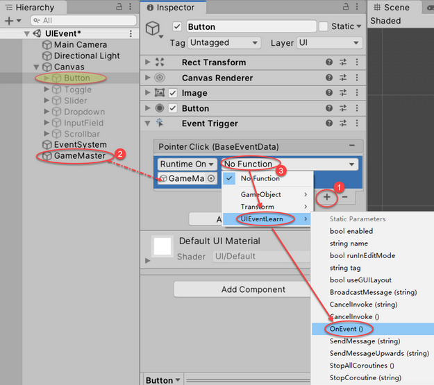 Unity2019学习：常用功能--Unity UI事件响应_unity 跨场景物体响应事件-CSDN博客