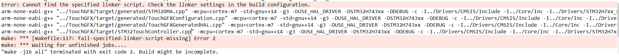 CubeIDE出现failed-specified-linker-script-missing错误_error: cannot find the specified linker script ...