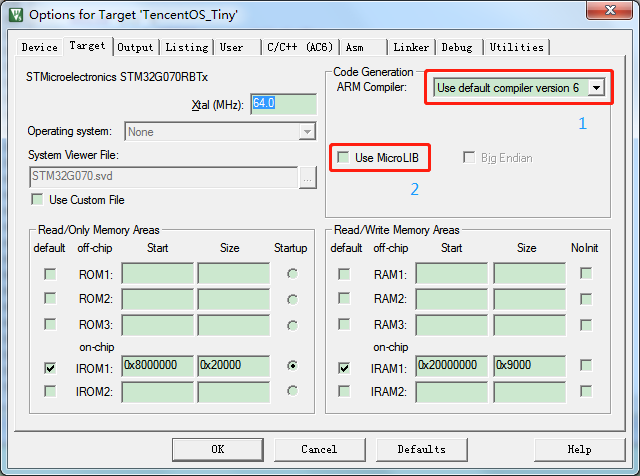 KEIL / MDK C++支持方法：基于TencentOS-Tiny 工程修改，STM32芯片_keil c++-CSDN博客