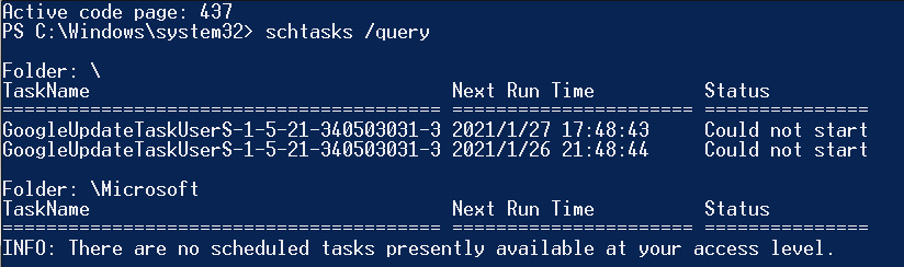 schtasks /query显示错误：无法加载列资源_schtasks无法加载列资源-CSDN博客