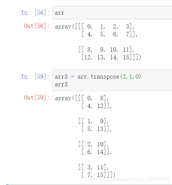 Python—numpy学习之【转置t函数】、【点积dot函数】、【调换顺序tranpose函数】、【轴调换 Swapaxes函数