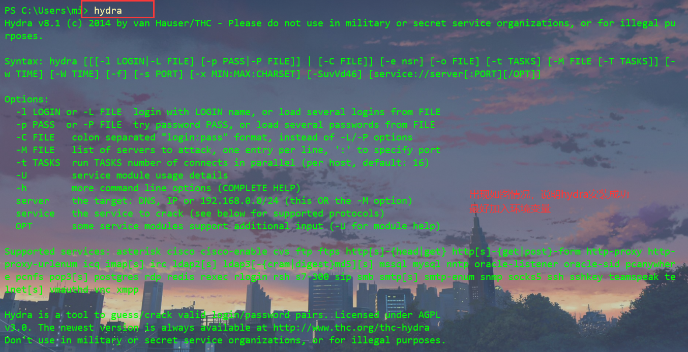 【CyberSecurityLearning 10】扫描与爆破_hydra-8.1-windows-CSDN博客