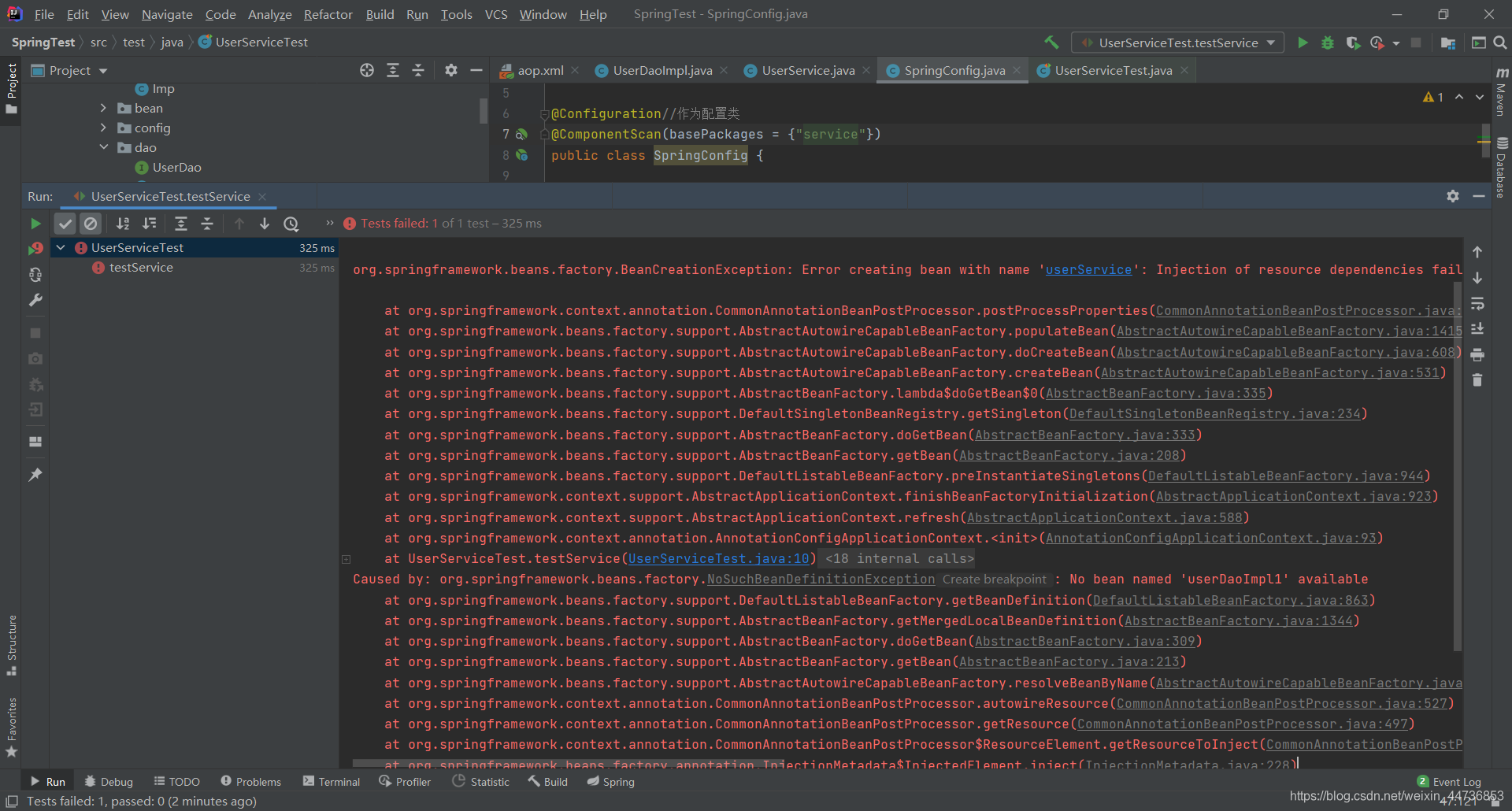 Spring报错:injection Of Resource Dependencies Failed; Csdn博客