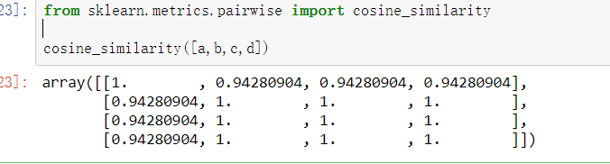 scipy.spatial.distance 与 sklearn cosine_similarity；计算cosine相似度距离，scipy ...