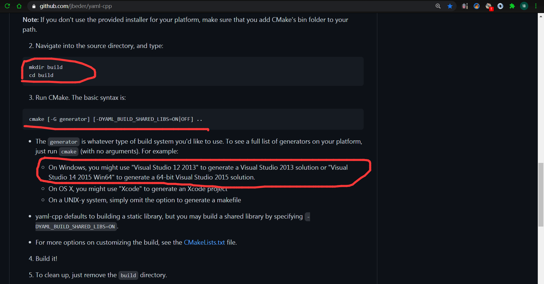 Windows下使用VS2019和CMake 3.18.3编译使用yaml-cpp库_yaml-cpp vscode编译-CSDN博客