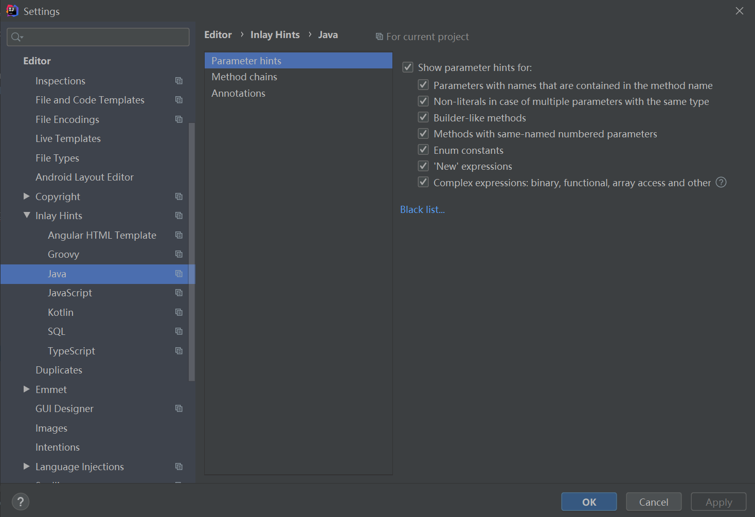 IDEA设置方法形参提示_inlay hints-CSDN博客