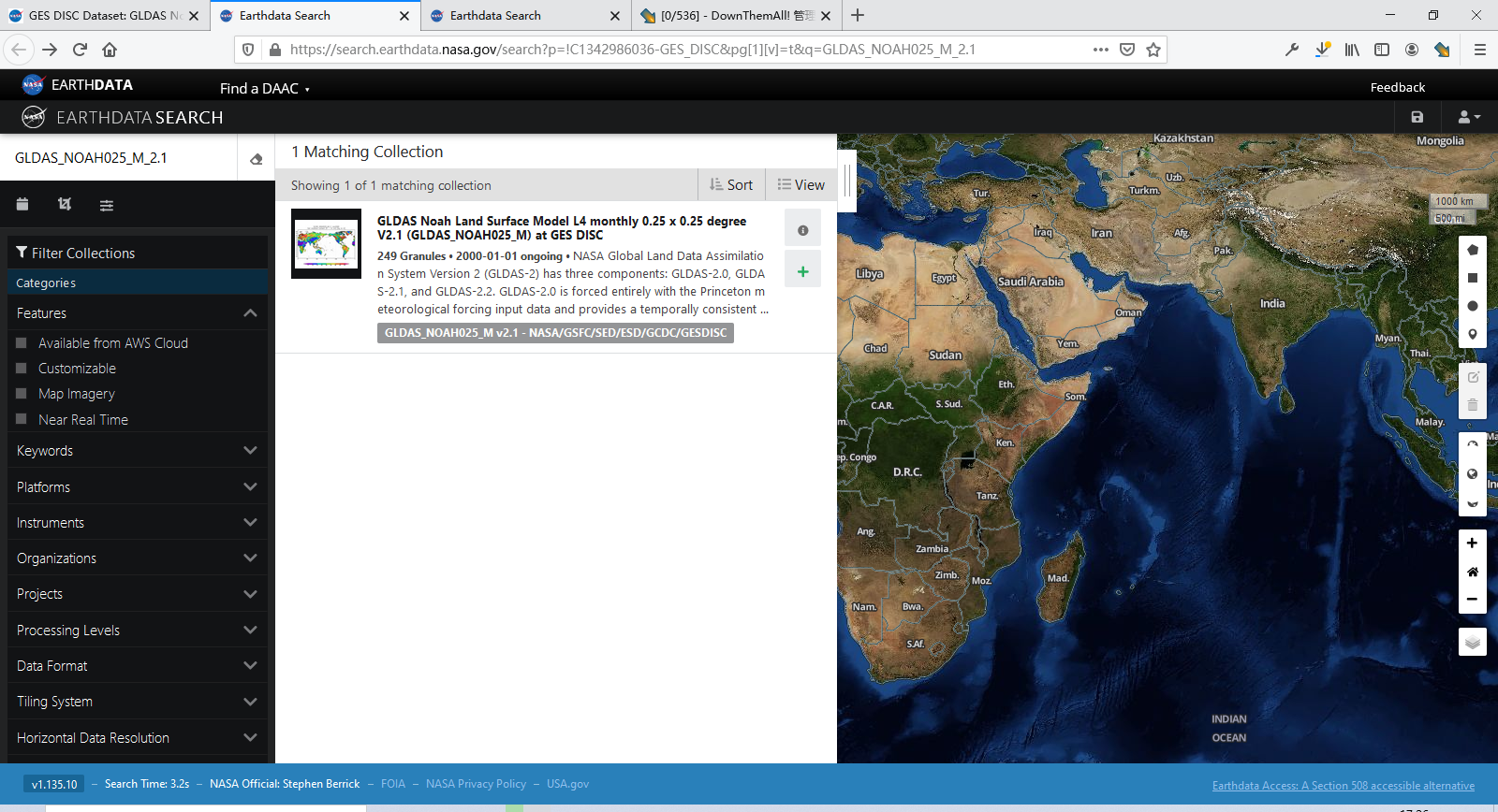 NASA EARTHDATA GES DISC不用爬虫基于插件DownThemAll批量下载数据-CSDN博客