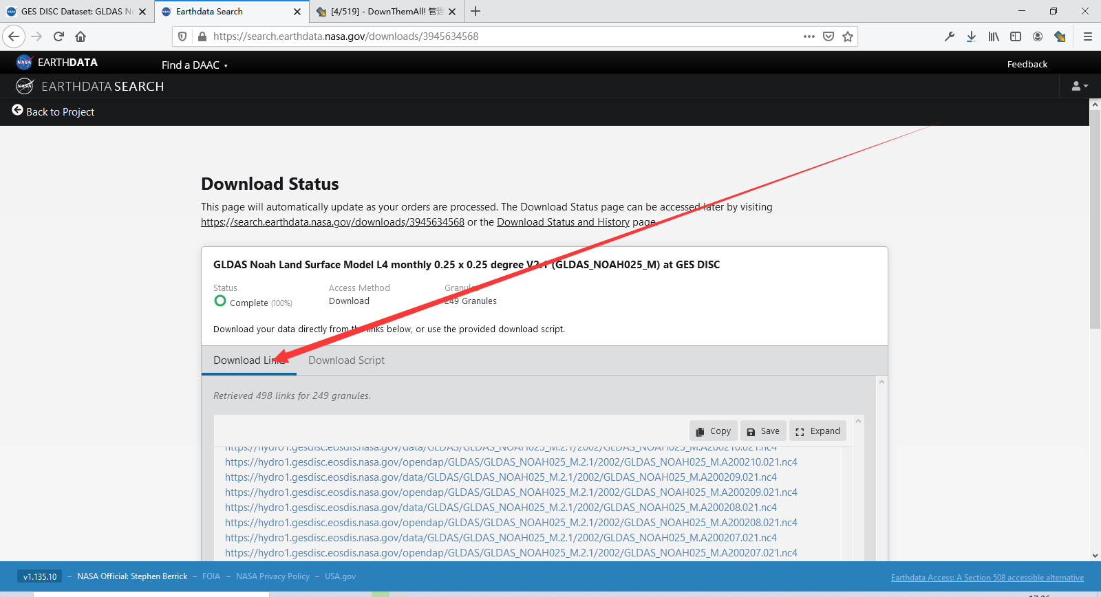 NASA EARTHDATA GES DISC不用爬虫基于插件DownThemAll批量下载数据-CSDN博客