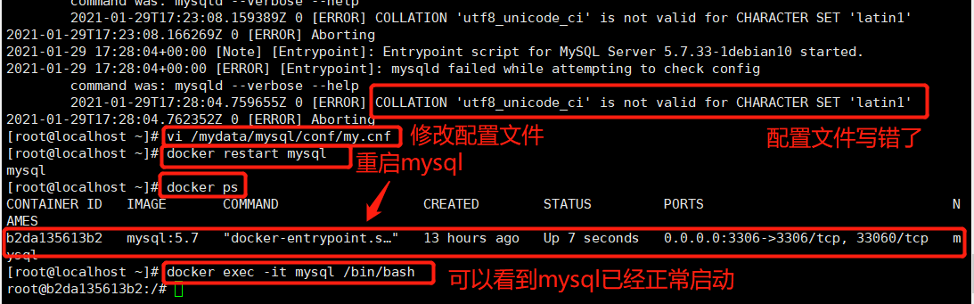 docker容器启动失败：Error response from daemon:Container {containerId} is not running_error response ...
