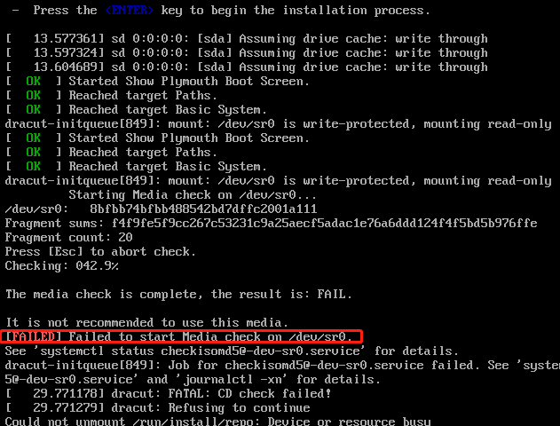 VMwear安装Centos7_failed to start media check on-CSDN博客