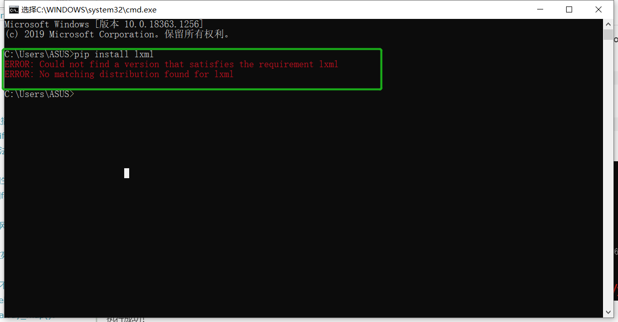 Error Could Not Find A Version That Satisfies The Requirement Lxml Error No Matching 