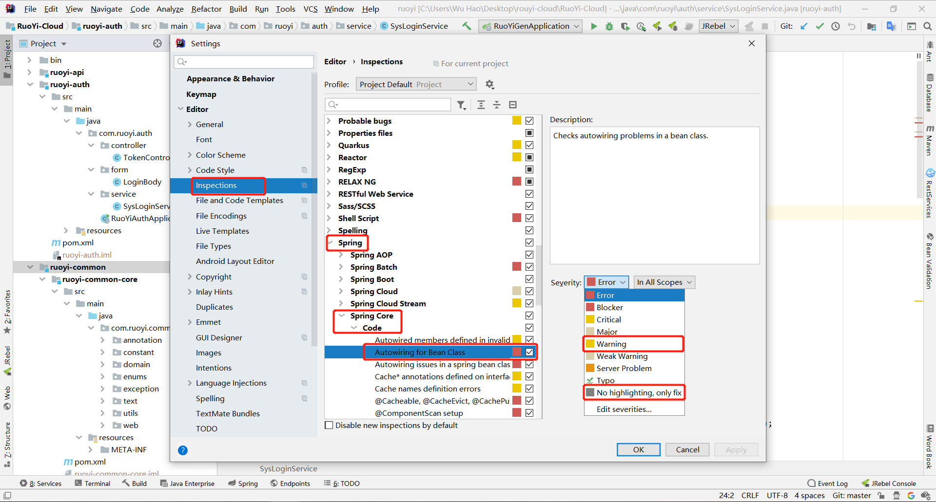 【已解决】IntelliJ Idea解决Could not autowire. No beans of ‘xxxx‘ type found的错误提示_could not autowire ...