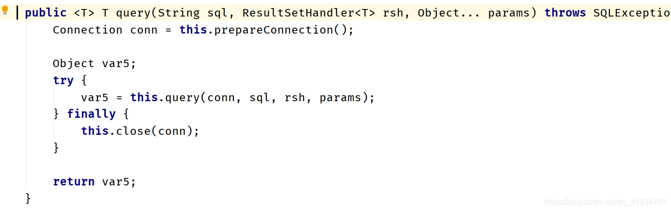 Jdbc学习之queryrunner类及query方法的使用jdbc Query Csdn博客