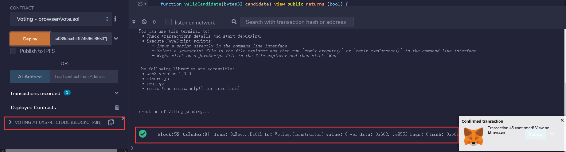 手把手教你一步步开发第一个Dapp(使用solidity语言实现投票合约)——Remix版本_remix solidity-CSDN博客