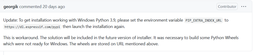 Windows配置ESP32开发环境-python3.9！！_esp32内核是arm吗-CSDN博客