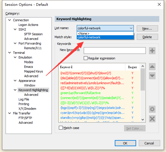 SecureCRT v8.x 高亮配色方案_colorful-network-CSDN博客