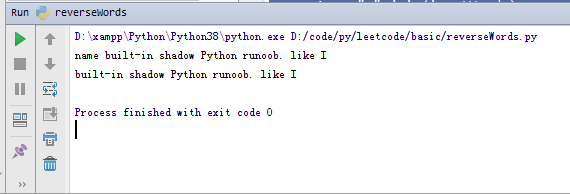 python 按单词 反转字符串, 字符串中各单词翻转 reverse words [-1::-1]_shadows built-in name 'input-CSDN博客