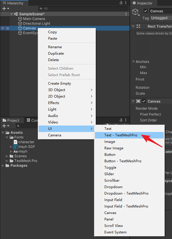 【游戏开发实战】手把手教，Unity使用TextMeshPro显示字体_unity如何导入ttf字库-CSDN博客