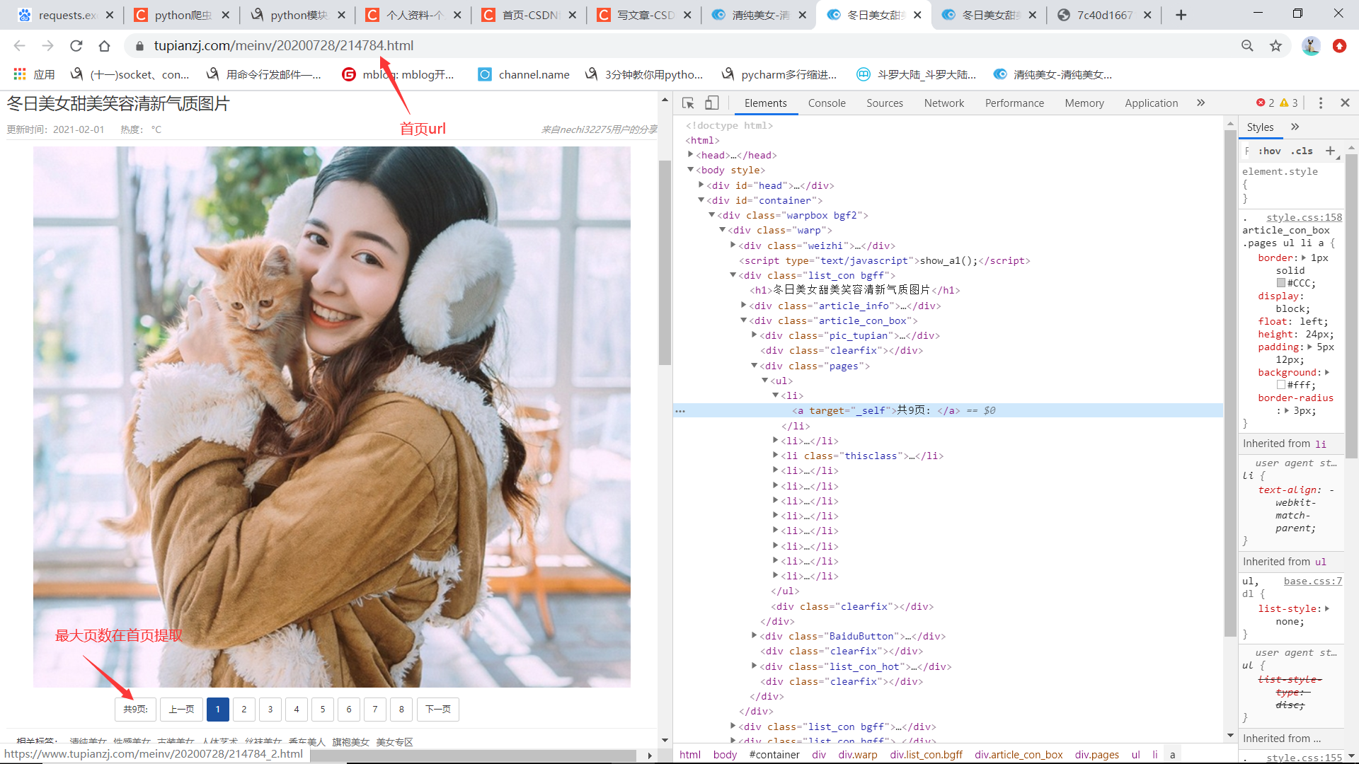 【爬虫实战】手把手教你使用python爬取美女图片_python 爬虫demo 美女-CSDN博客