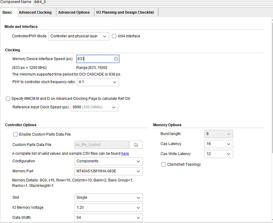 KU FPGA DDR4 SDRAM仿真/板卡测试_mig invalid core-CSDN博客