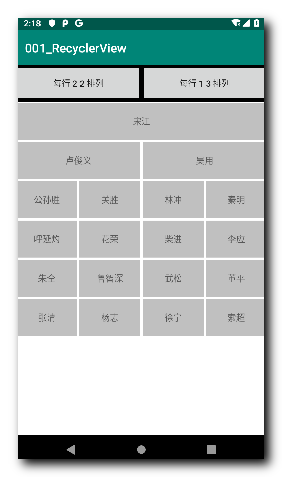 【RecyclerView】 十四、GridLayoutManager 网格布局管理器 ( GridLayoutManager.SpanSizeLookup 指定 item 元素占用网格个数 ...