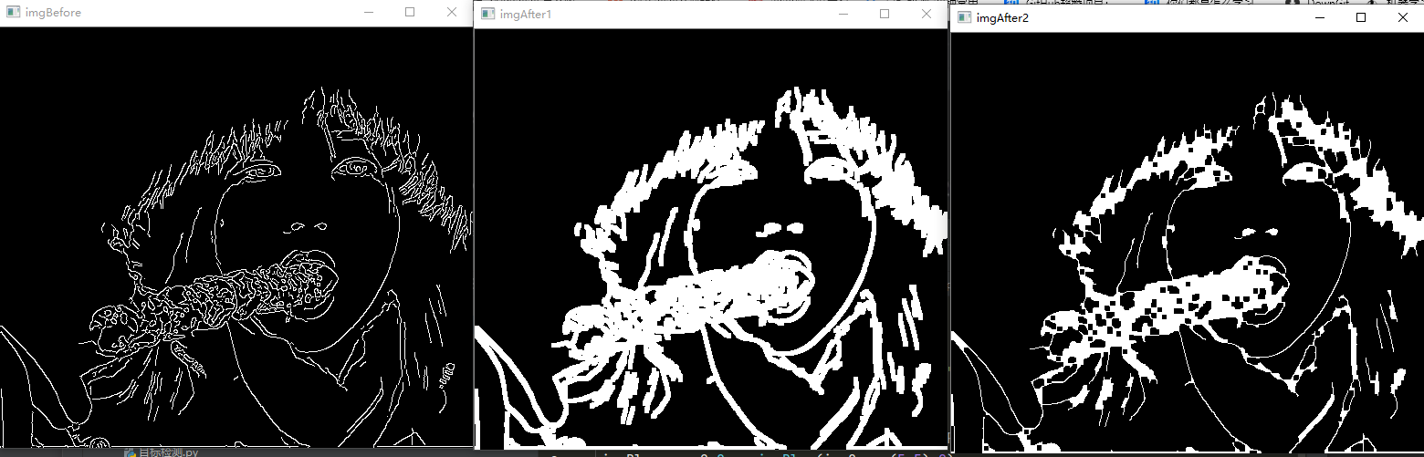 Python下opencv学习笔记（二）图像灰度转化，模糊化，边缘检测，膨胀与腐蚀灰度处理 腐蚀膨胀 高斯滤波 轮廓检测