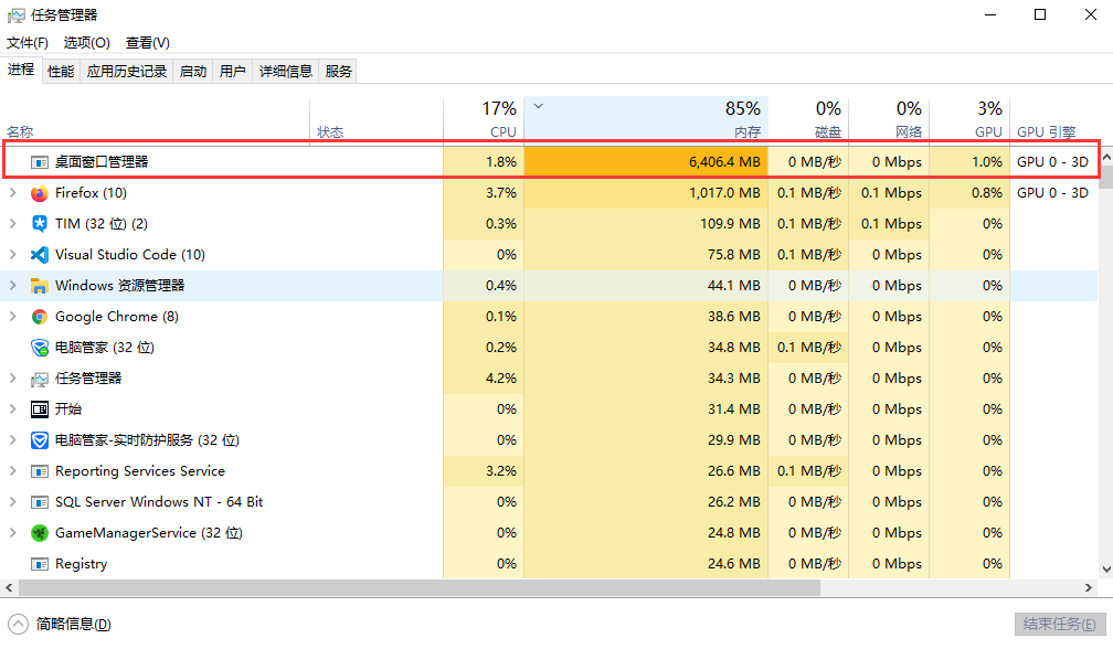 dwm.exe(桌面窗口管理器)占用内存过大解决办法_dwm.exe占用内存过高怎么解决-CSDN博客